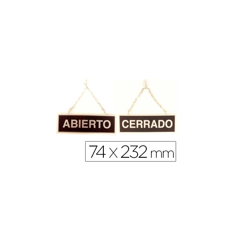 Letrero metalico serigrafiado abierto y cerrado con cadena y (58786)